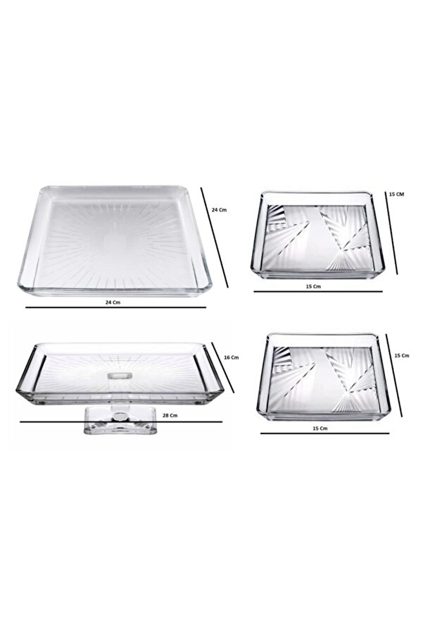 Paşabahçe Madlen Crystalline Service Set Square 4 Pieces- Trendyol