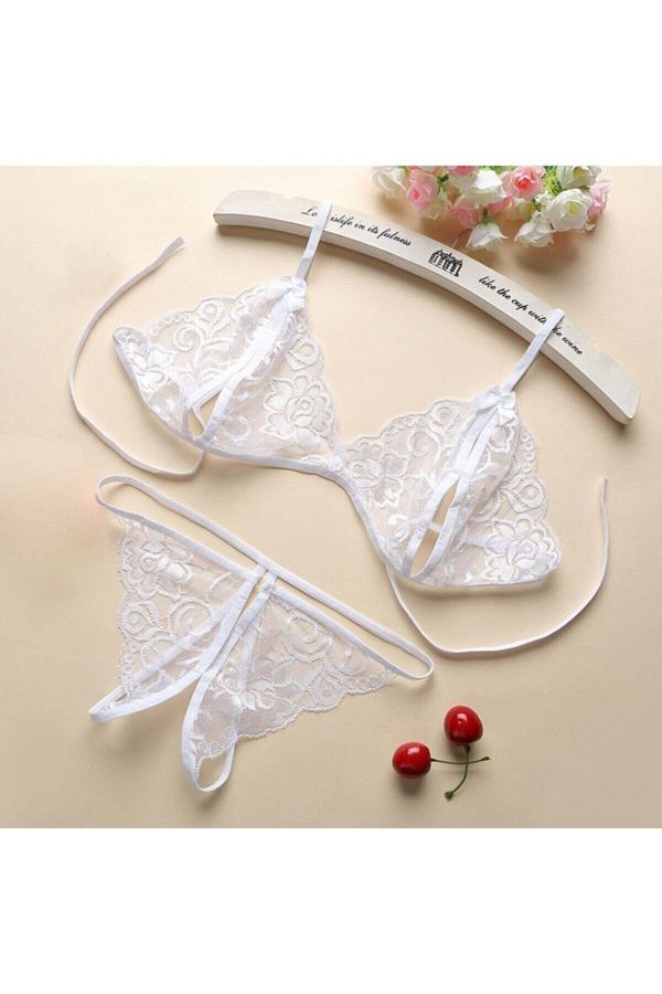White lace bra and panty set store