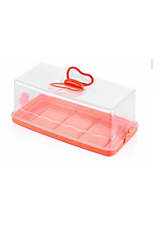 Yetkin Home Plastic Lockable Baton Cake Cake Serving Storage Carrying ...