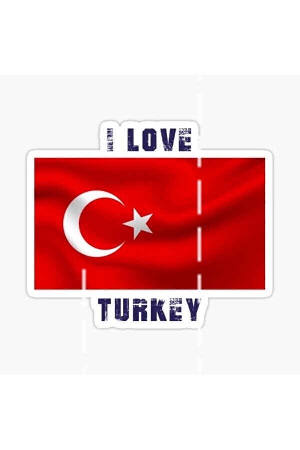 TSC 16cm I Love Turkey Adhesion Sticker Car Glass Md5- Trendyol