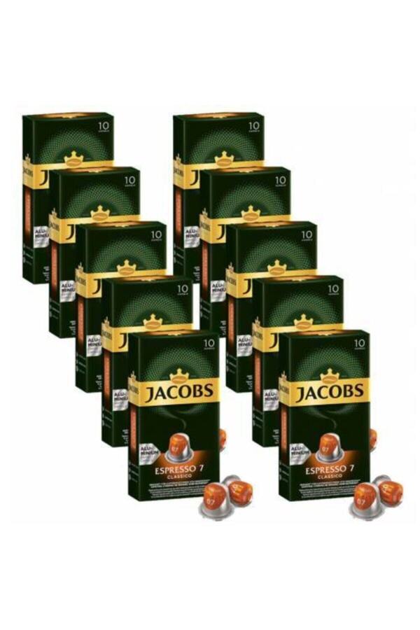 Jacobs Espresso 7 Classico - Pack of 10 X 10 Capsules Coffee - Trendyol