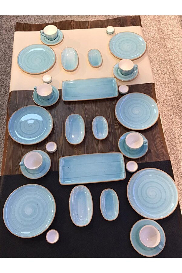 Bonna Porselen Aqua Gourmet Series 32 Piece Breakfast Set for 6 People ...