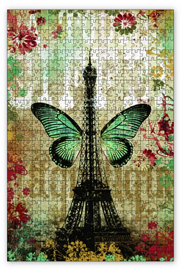 Cakapuzzle Eiffel Tower Butterfly 1000 Piece Puzzle Jigsaw Puzzle Mdf ...