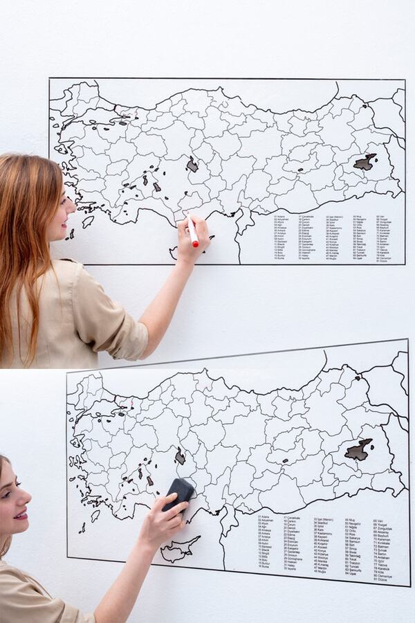 Farklı Bi Kağıt 56x100cm Türkiye Map Smart Paper Practical Holdable ...