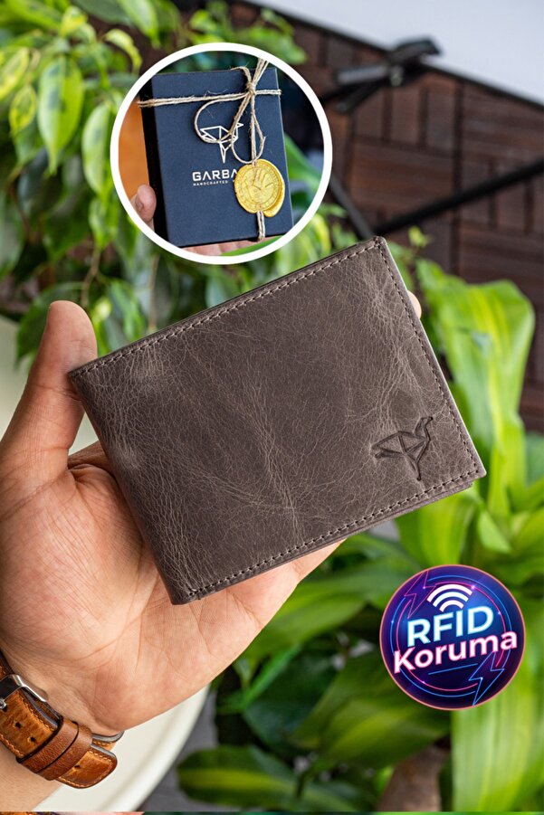 Garbalia Jackson Genuine Leather Rfid Blocking Gray Wallet with Coin ...