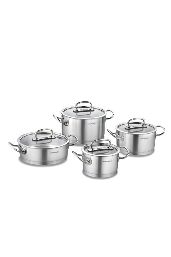 KORKMAZ Proline 8 Piece Inox Cookware Set - Trendyol
