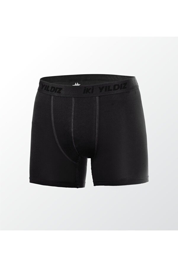 İki Yıldız Men's Lycra Boxer Black- Trendyol