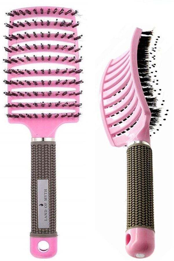 LAND OF MYTH Lom1073 Pink Detangling Hair and Comb Brush - Antistatic ...