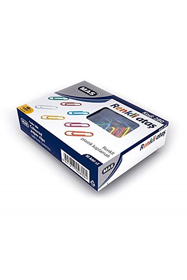Mas MAS 280 Colored Mas (Pvc Coated) Paper Clip - 28 mm - Trendyol