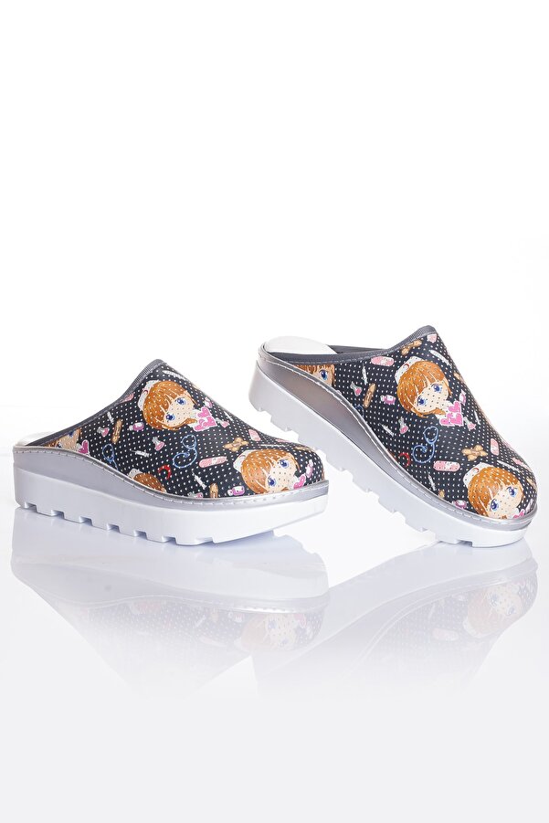 20tasarımterlik Dámské černé ortopedické pantofle Sabo Tractor Sole ...