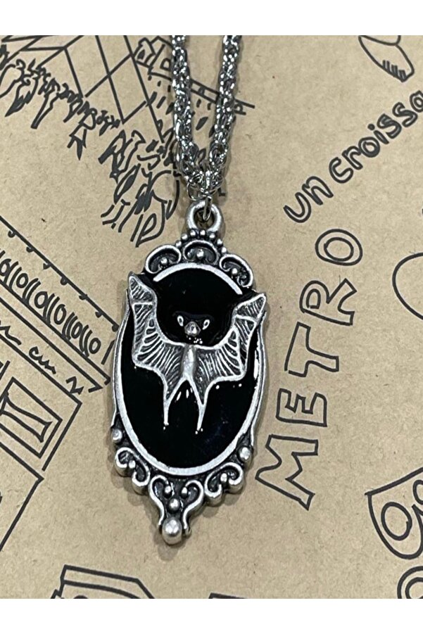 GOSSİP TEAM Antique Gothic Silver Plated Unisex Death Note Bat Symbol ...