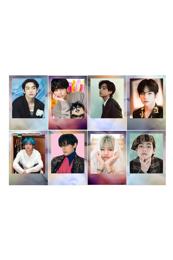 Gune K rtasiye Bts V Photocard Set 8 Pieces Photocard Bright Print Trendyol