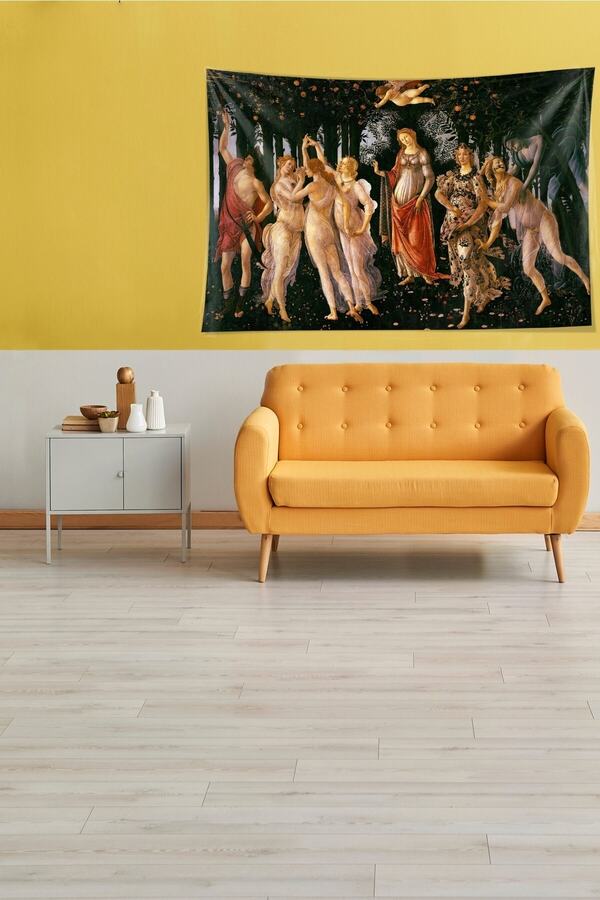 Latibule Многоцветен гоблен за стена от кадифена материя с ангели и ...