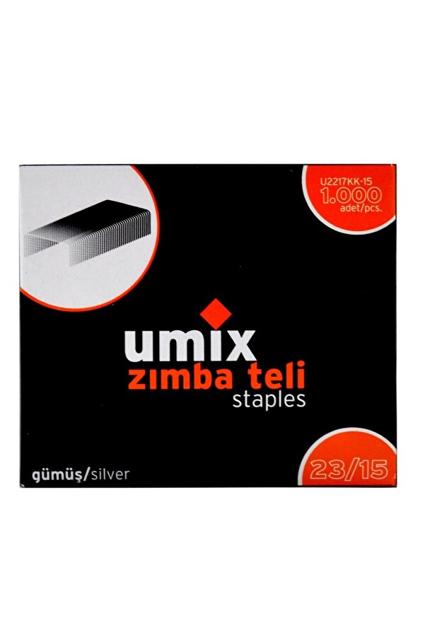 Umix Staple Wire 23/15 Silver 1000 Pieces- Trendyol