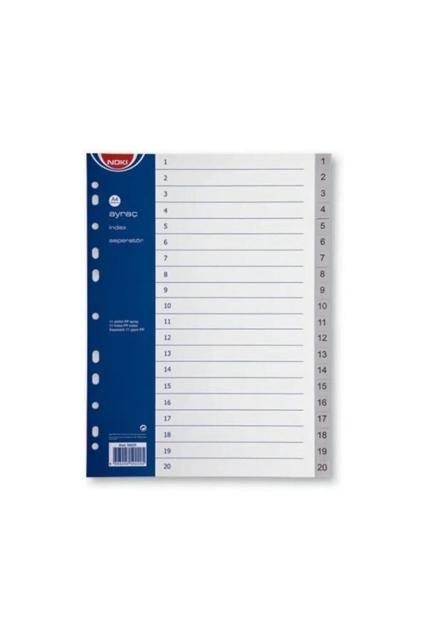 Noki Separator 1-20 Number Plastic A4 Plastic Parting Separator- Trendyol