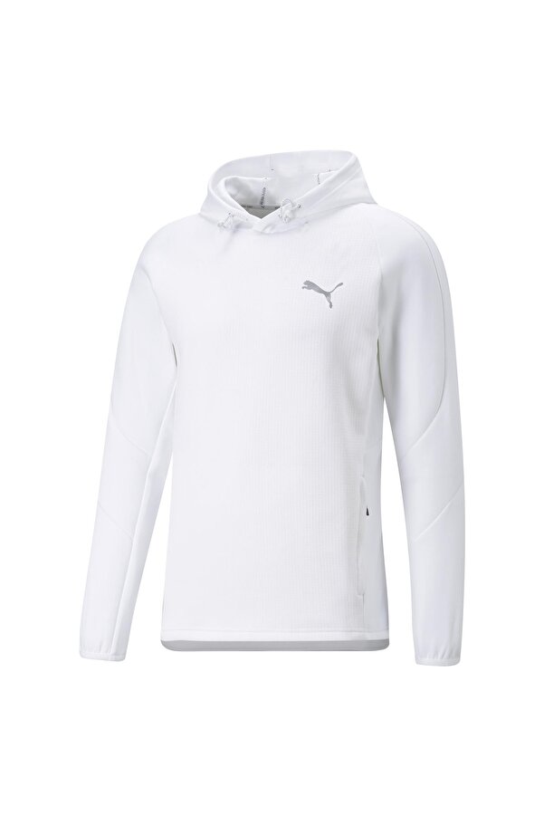 Puma Hanorac alb cu glugă Evostripe pentru bărbați - 84991402- Trendyol
