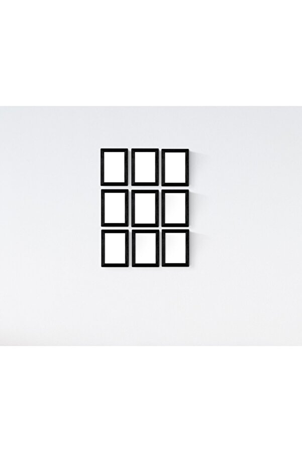 YED Frame 9-Piece Black Frame Set - 10X15Cm for Photos- Trendyol
