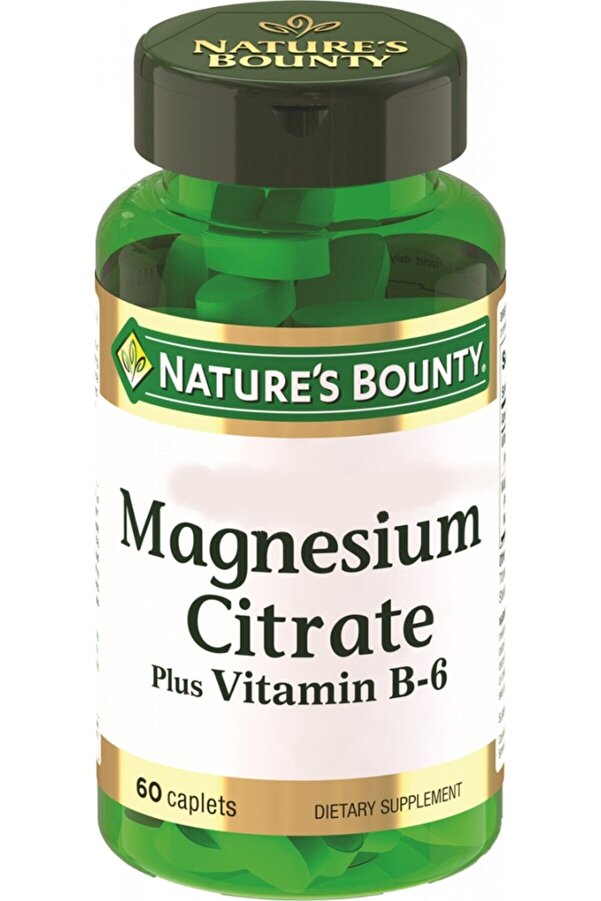 Nature's Bounty Magnesium Citrate Plus Vitamin B6 60 Caplets- Trendyol