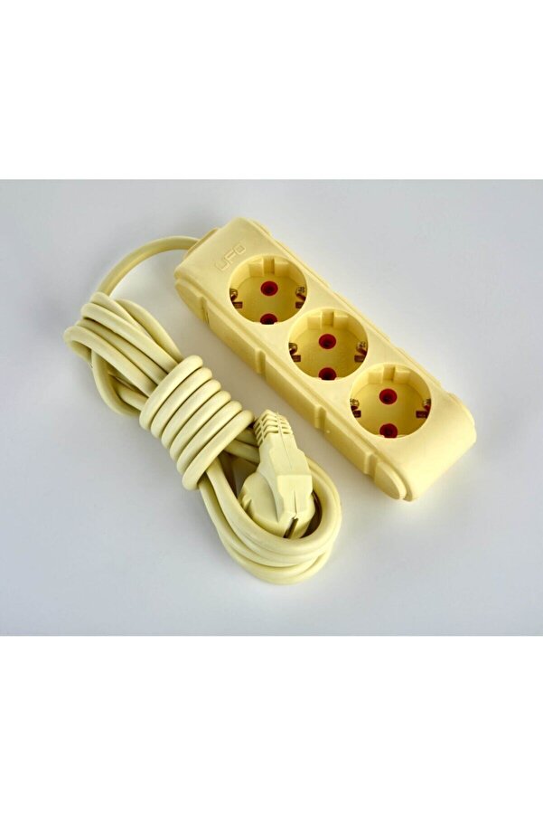 UFO 5 Meters Yellow Color - Triple Grounded Electric Group Socket- Trendyol