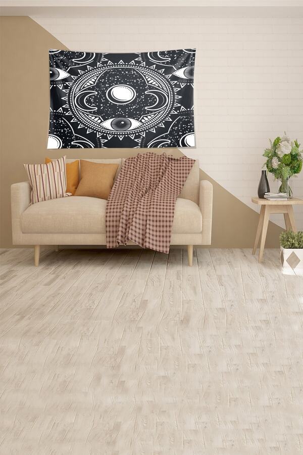 Latibule Гоблен за стена от кадифена материя с черна луна и очи ...