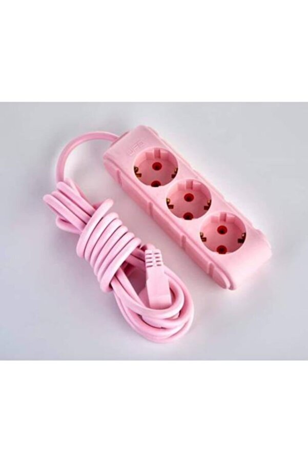 UFO 3 Meter Grounded Pink Color Socket Extension Cable Intermediate ...