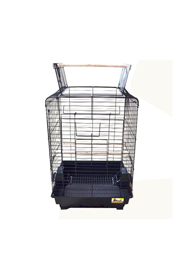 EuroGold Parrot Cage with Openable Roof Black 40,5X40,5X59,5 cm - Trendyol