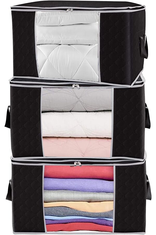 REKHOME Чанта за съхранение на пуловери, юрган, черна, голям размер, 3 ...