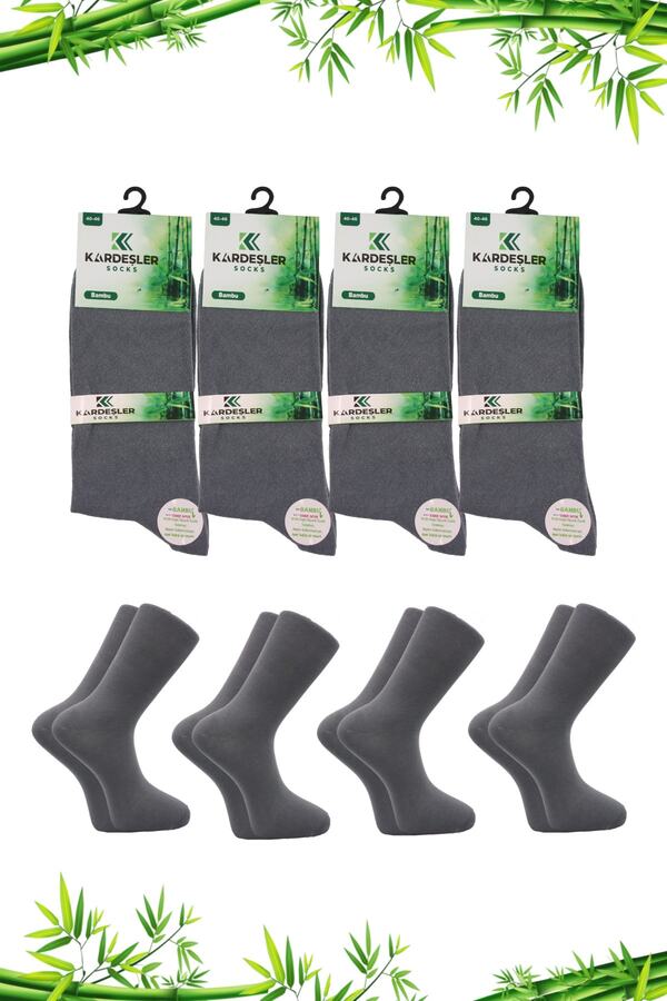 KARDEŞLER ÇORAP Бамбукові чоловічі шкарпетки, довгі, прямі, сірі, без ...