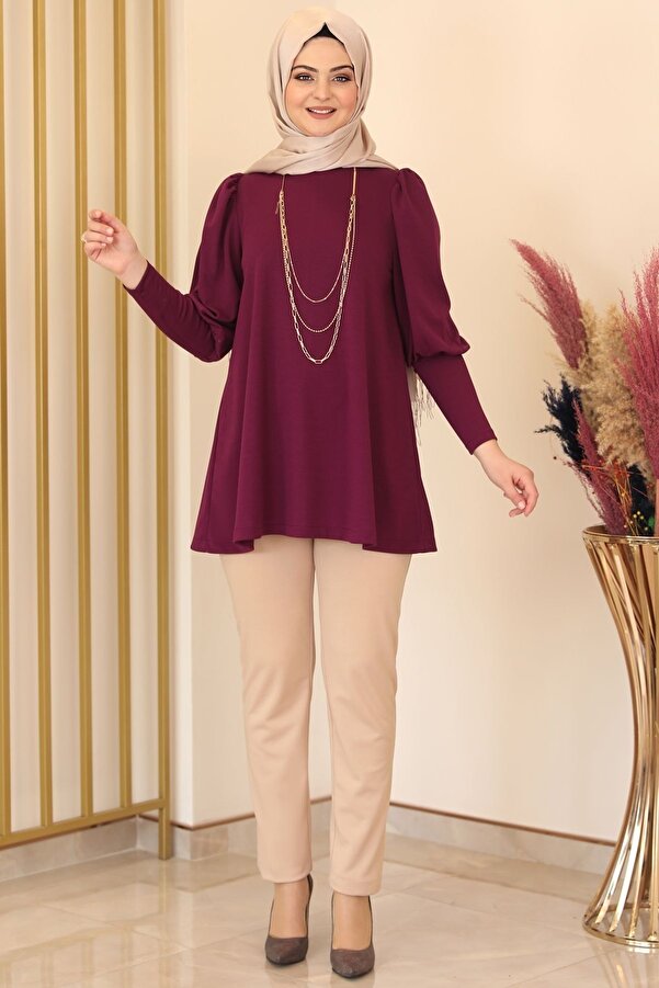 Fashion Showcase Ikon Tunic Plum - Design - Fsc2147 - Trendyol