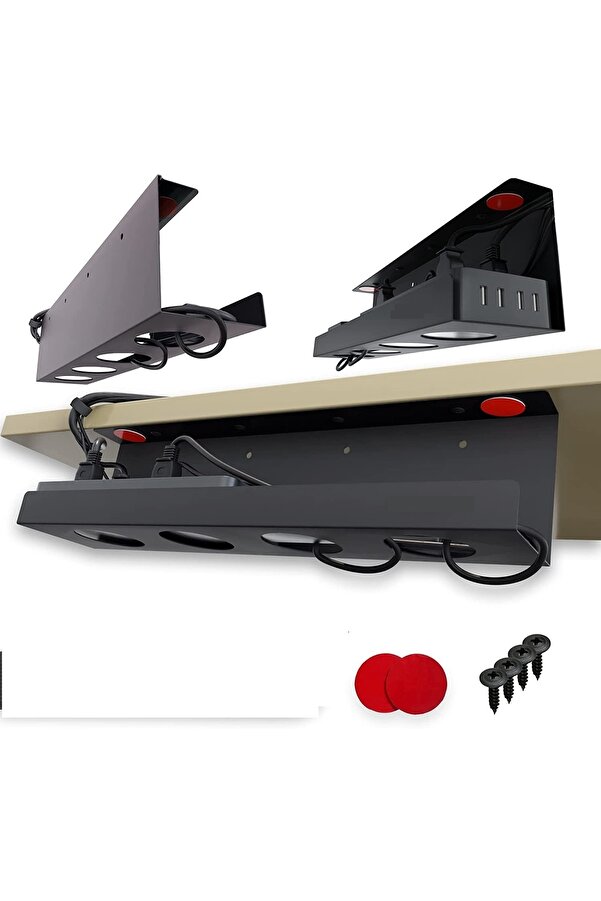 MMTGLOBAL Cable Management Shelf Suitable for Desks Under Desk Cable ...