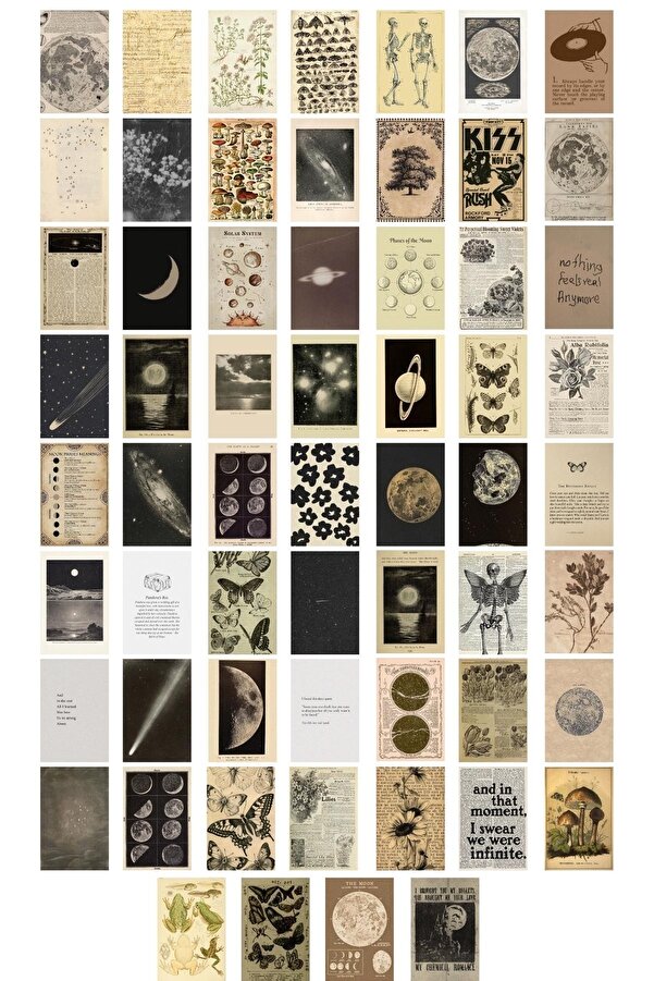 postifull 60 Pieces Vintage Retro Poster Set - Collage Set, Room and ...