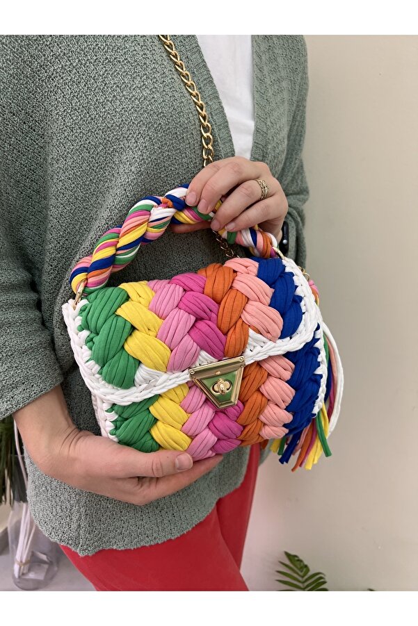 CHQEL Women's Peanut Model Handmade Crochet Combed Cotton Thread Bag ...