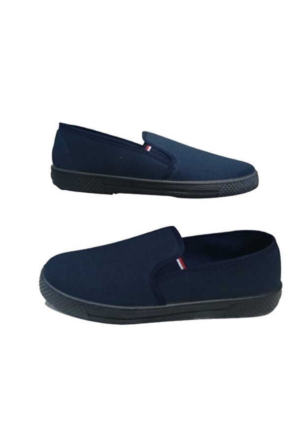 Emek E045-01 Unisex Navy Blue Linen Shoes - Trendyol