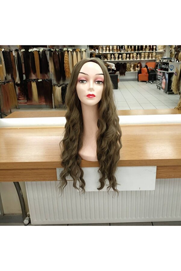 My Hair Türkiye Women's Wig Fiber Synthetic Water Wave Shiny Auburn 75 ...