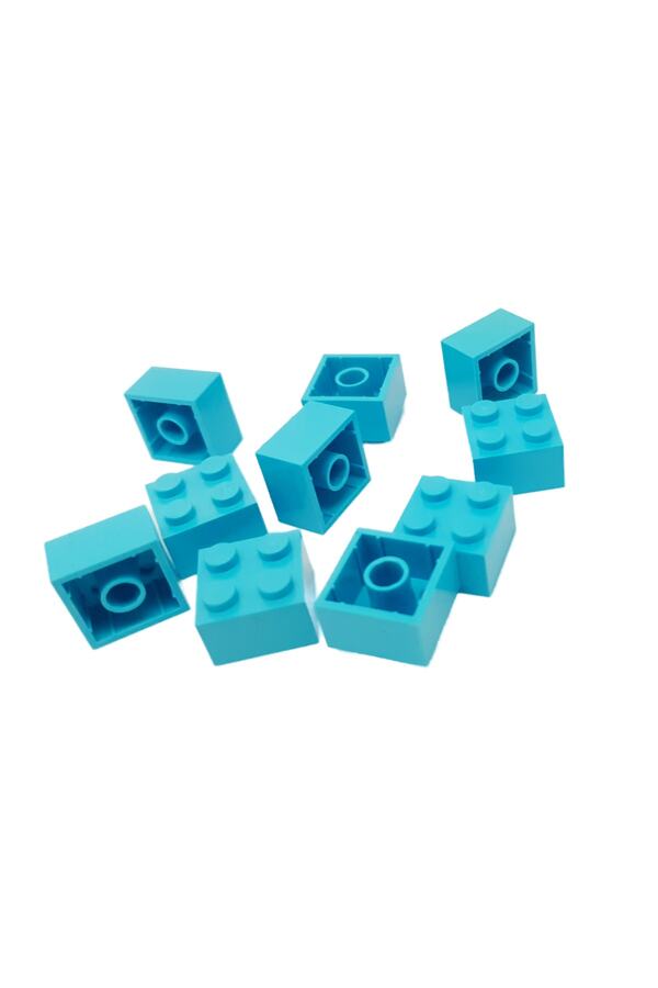 LEGO Moc Creator Brick - 2X2 Medium Azure Brick, 4 Pieces to Send- Trendyol