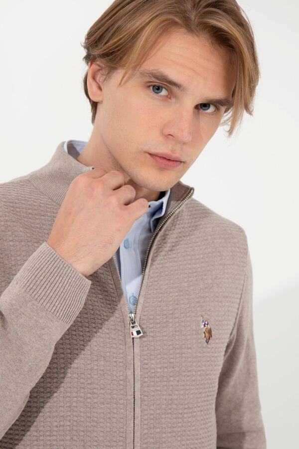 U.S. Polo Assn. Men's Mink Knitwear Cardigan Basic- Trendyol