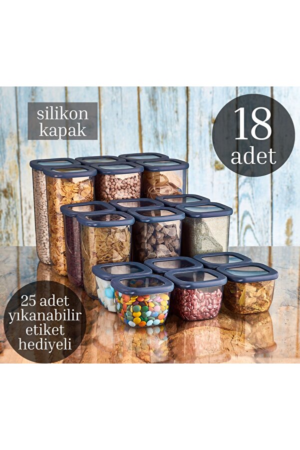 Comprox Vip Ahmet Labeled 18-Piece Beach Square Storage Container Set ...