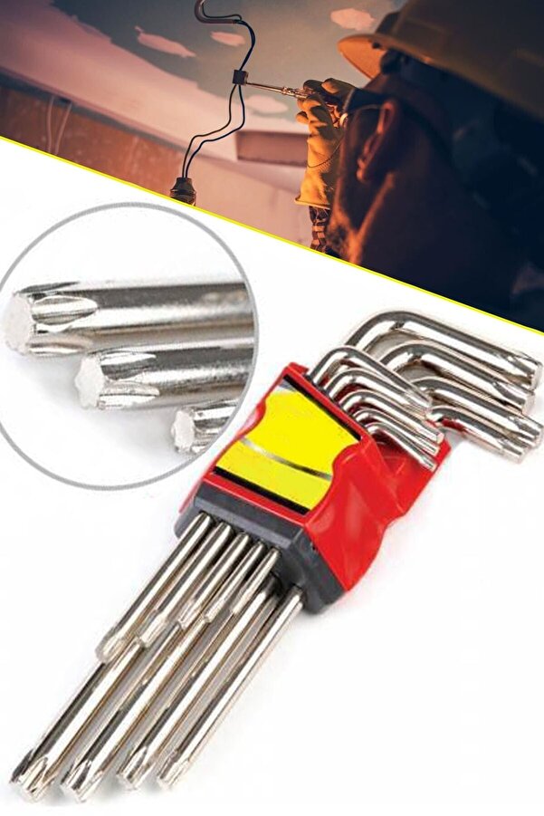 Markafox Eltos Jaws 9 Piece Steel Allen Set - Torque Wrench and Star ...