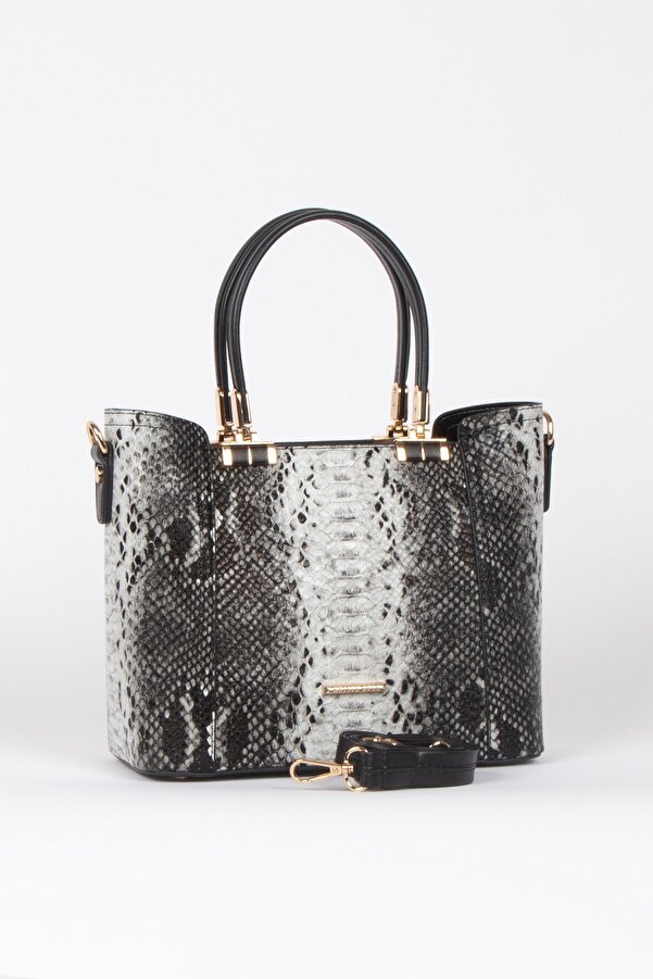 Nemesis Shoes Women's Shoulder Bag Black Snake Printed- Trendyol