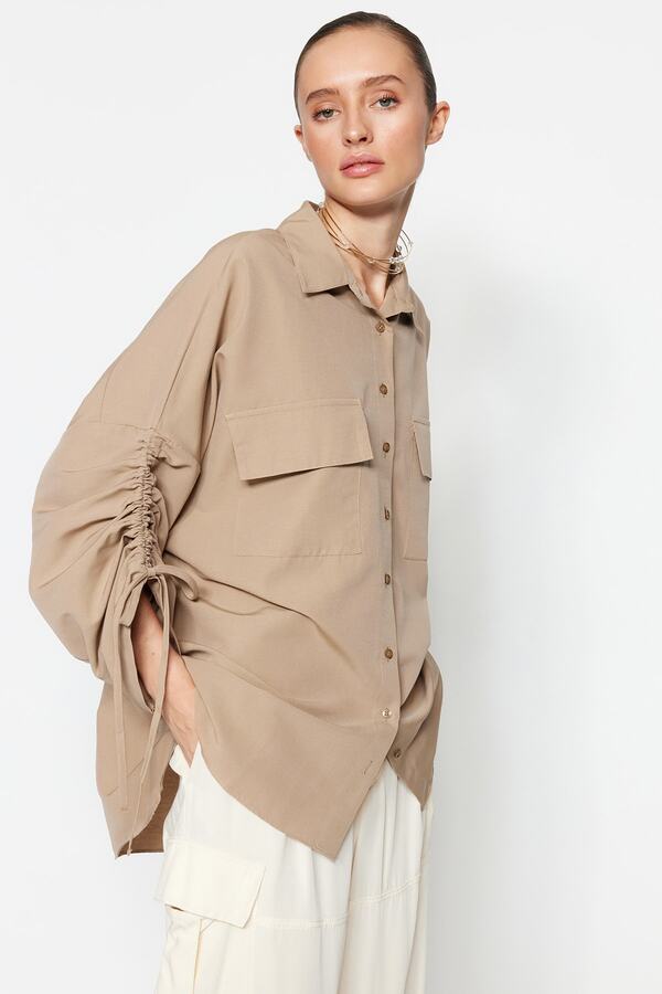 TRENDYOL MODEST Stone Sleeves Adjustable Drawstring Detailed Woven ...