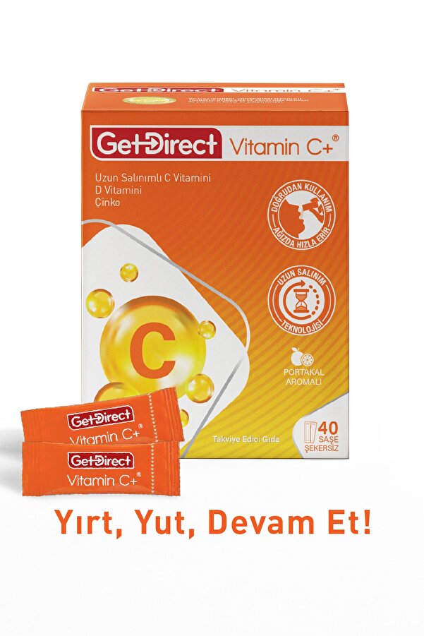 GetDirect Vitamin C+ 1000 mg - Vitamin D and Zinc 40 Sachets, Long ...
