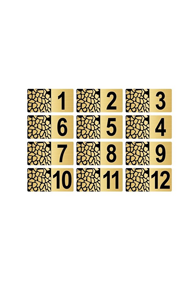 Özarslan Dizayn Metal Door Table Cabinet Mailbox Number 4X8 cm Gold ...