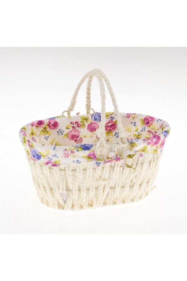 Ün-Ev Unr-7025 Model Wicker Luxury Knitted Basket - Oval Design- Trendyol