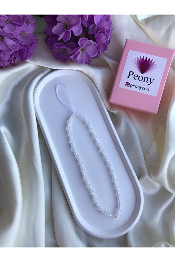 PEONY - peonyofficiall Transparent Crystal Design White Pearl Bead ...