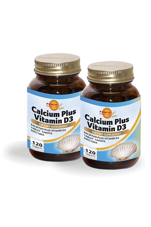 Force Nutrition Calcium Plus Vitamin D3 - 120 Tablets 2 Pack- Trendyol