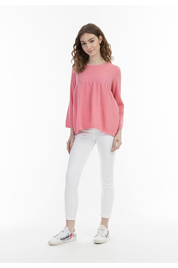 myMo Pullover - Rosa - Regular Fit - Trendyol