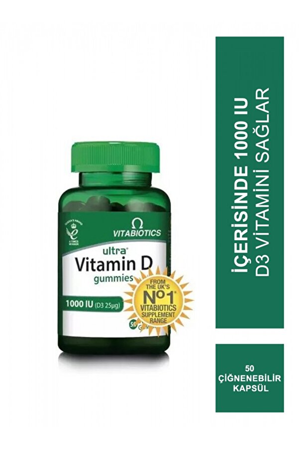 Vitabiotics Ultra Vitamin D Gummies 50 Chewable Capsules - Trendyol