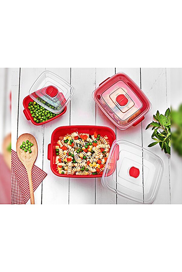 HOBBY LİFE Set of 3 Rectangular Storage Containers and Microwave Pots ...