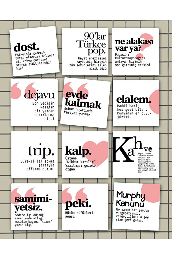 Pankart Evi - Motivation Cards for Lugat Dictionary Square 12 Pcs ...