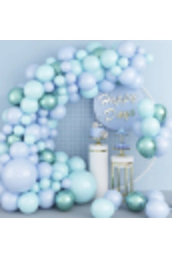 Çemrek Süs Parti Macaron Blue Macaron Mint Chrome Green Balloon Chain ...